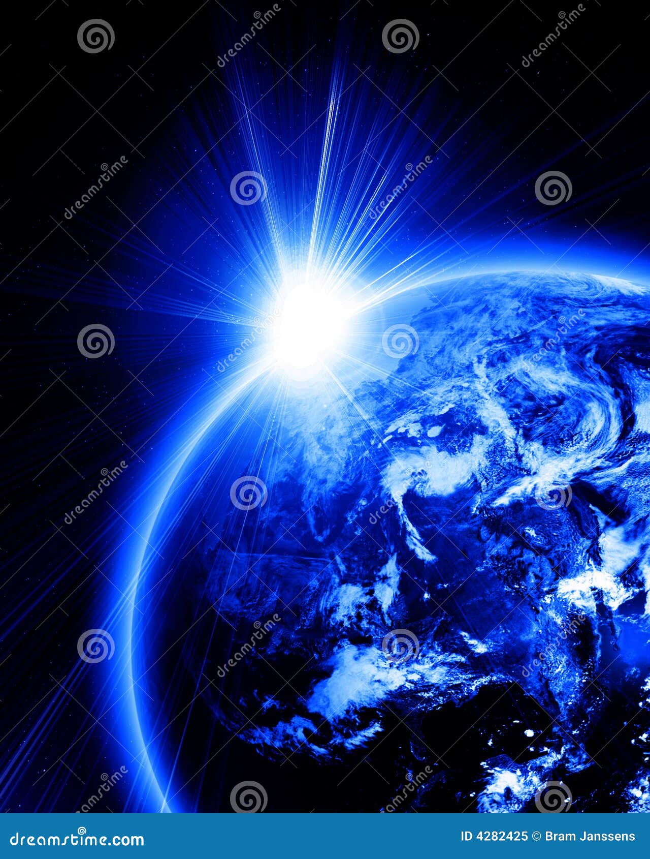 Blue earth stock illustration. Illustration of global - 4282425