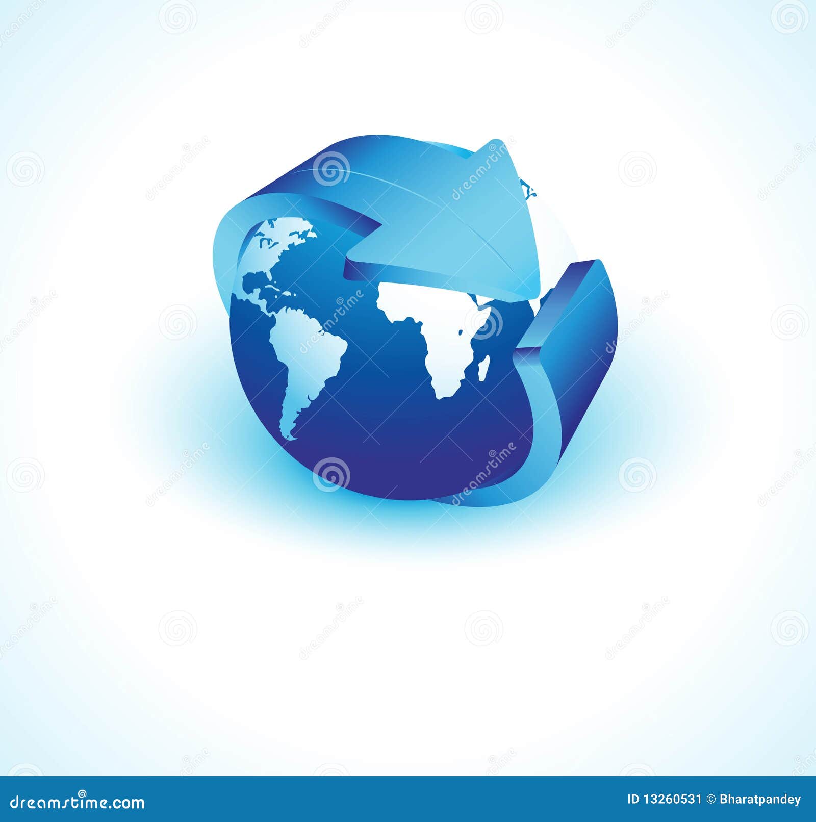 Blue earth with arrow stock vector. Illustration of cartography - 13260531