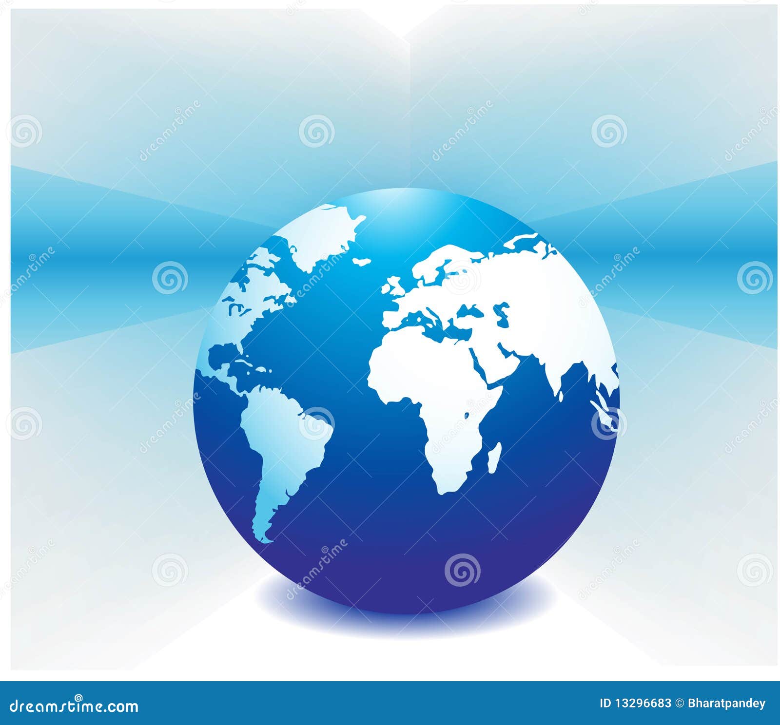 Blue Earth with Color Background Stock Vector - Illustration of sign ...