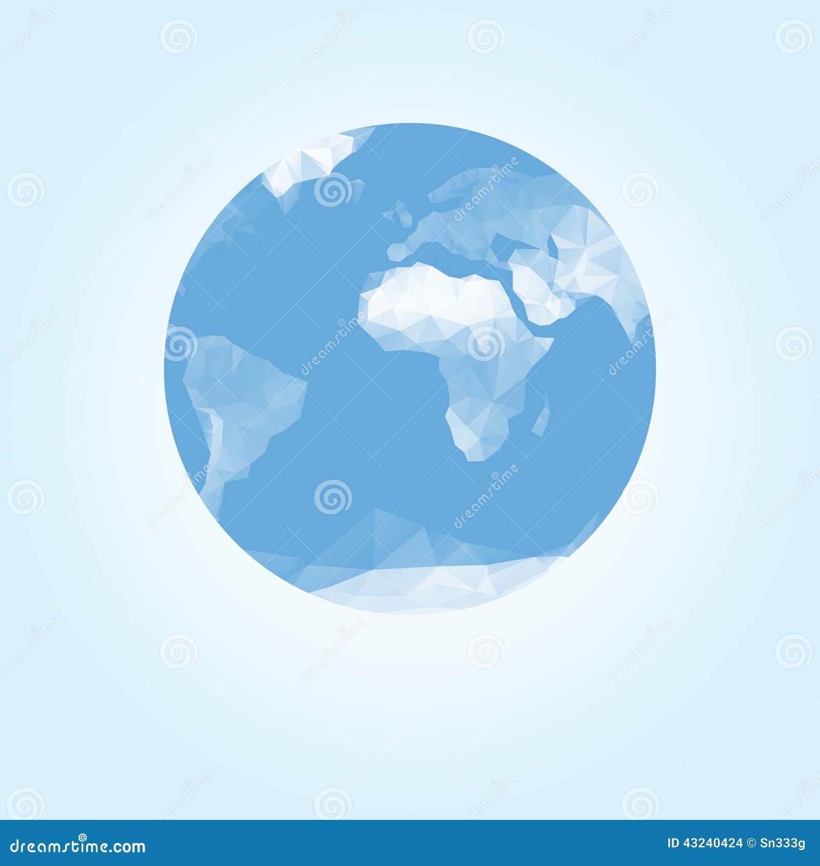 Blue Earth Globe Made with Triangles Stock Vector - Illustration of ...