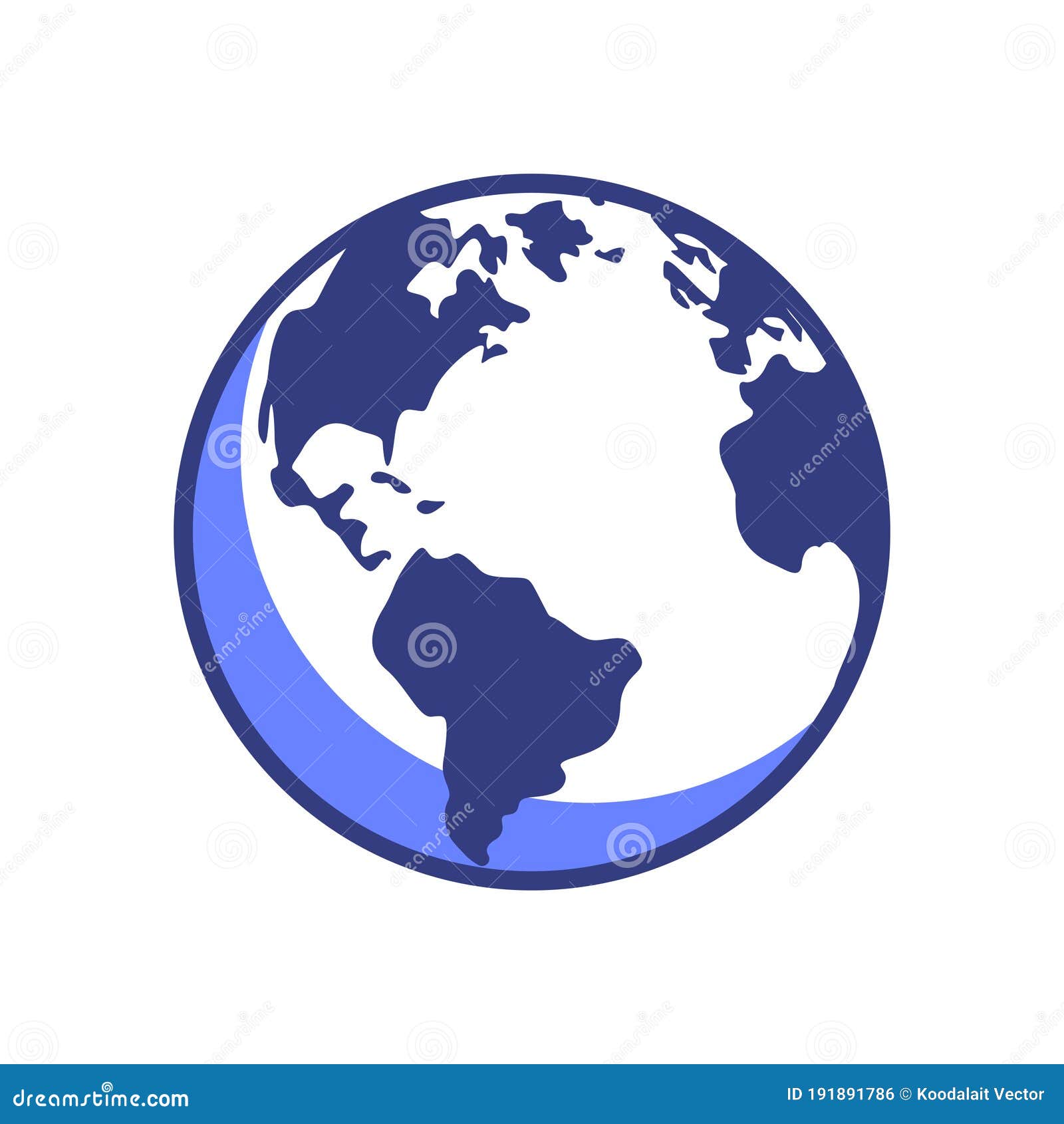Blue earth icon. premium stock vector. Illustration of blue - 191891786
