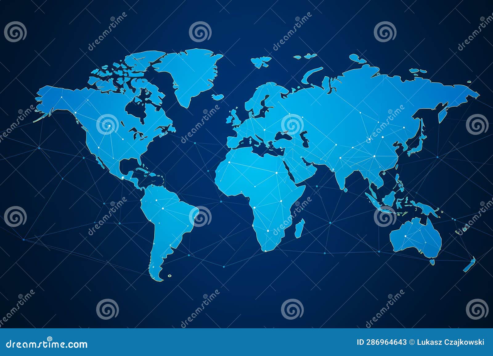 Blue Earth Map Digital Connections Background Generative Ai Stock ...