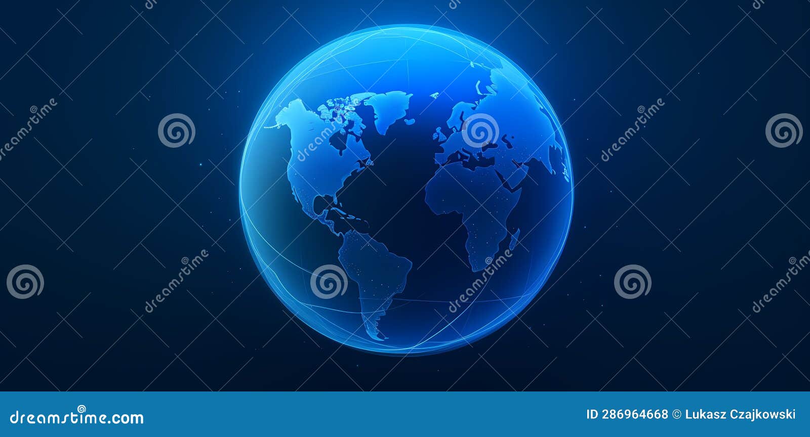 Blue Earth Map Globe Digital Connections Background Generative Ai Stock ...