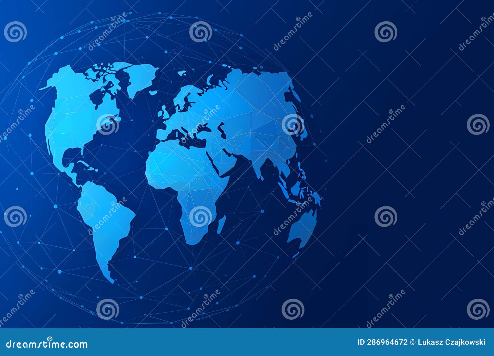 Blue Earth Map Globe Digital Connections Background Generative Ai Stock ...