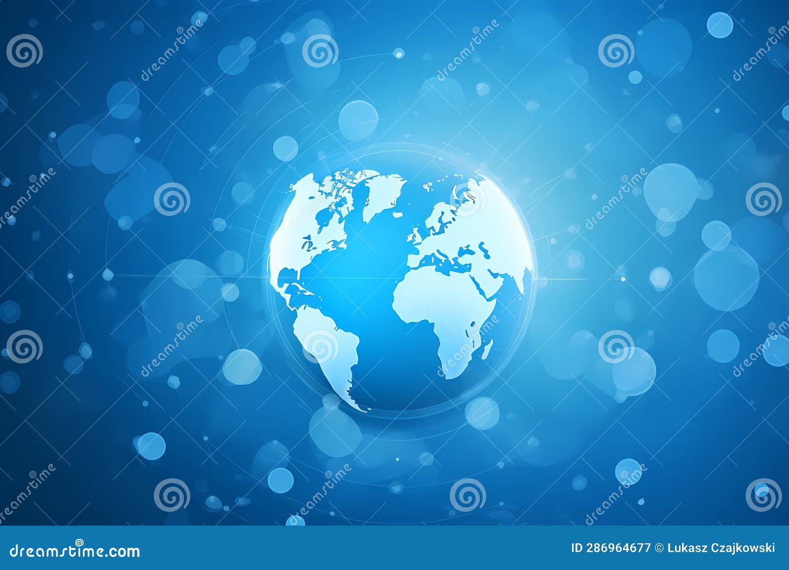 Blue Earth Map Globe Digital Connections Background Generative Ai Stock ...