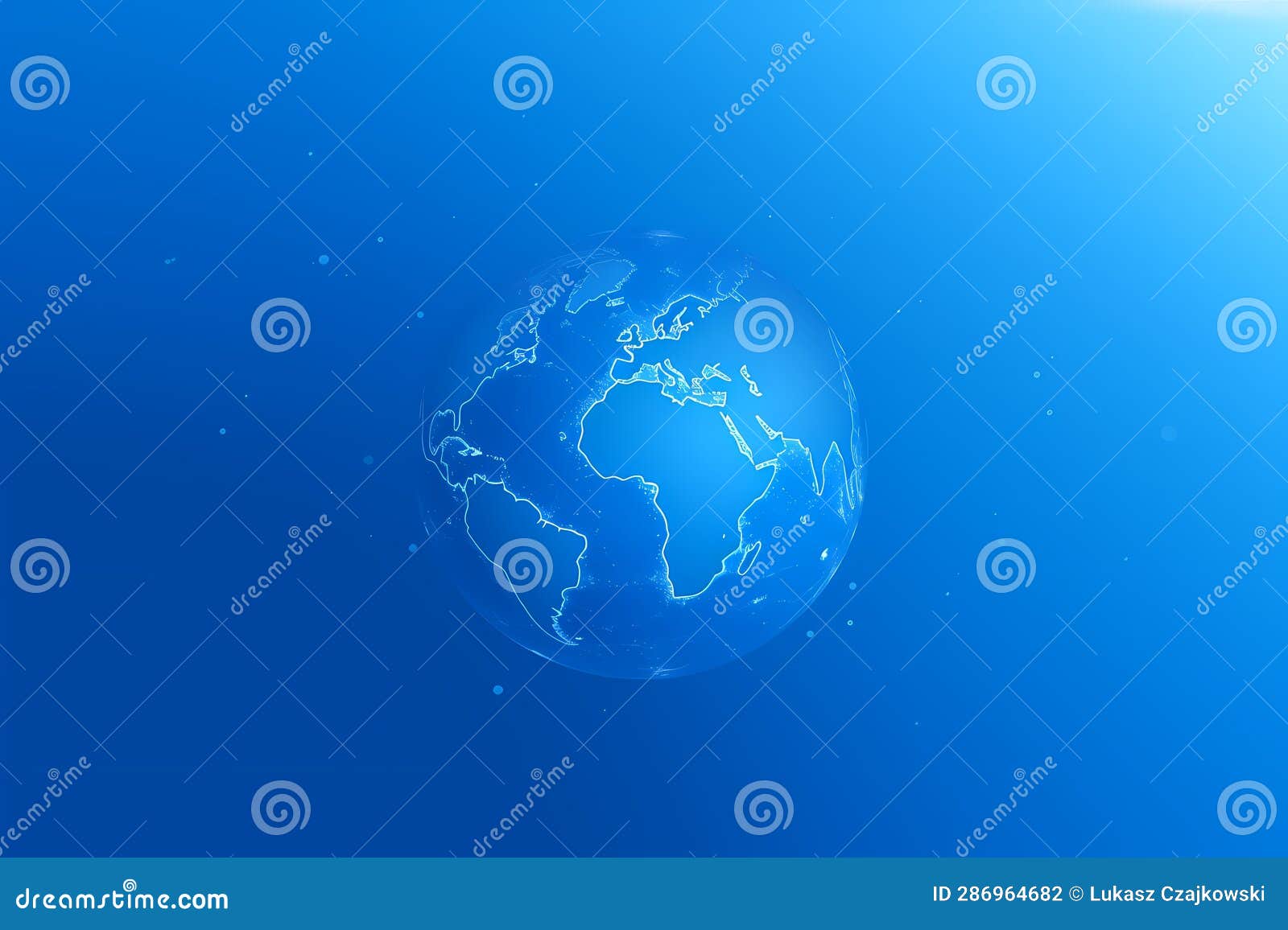 Blue Earth Map Globe Digital Connections Background Generative Ai Stock ...