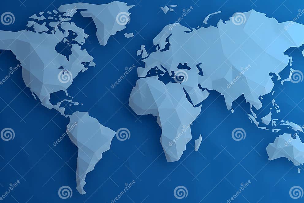Blue Earth Map Digital Connections Background Generative Ai Stock ...