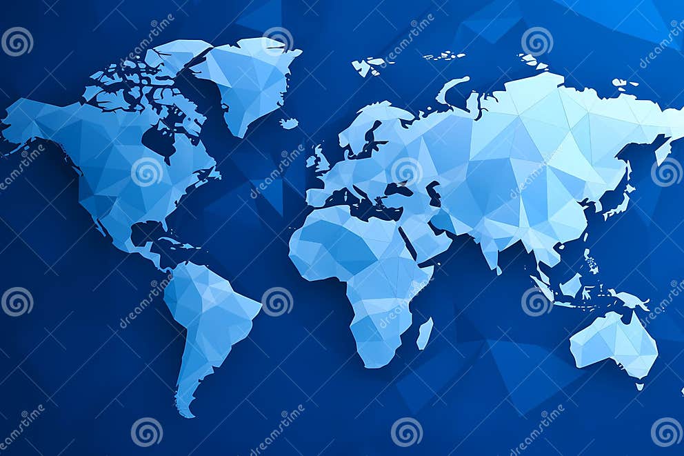Blue Earth Map Digital Connections Background Generative Ai Stock ...