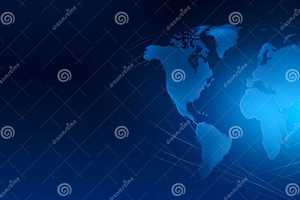 Blue Earth Map Digital Connections Background Generative Ai Stock ...