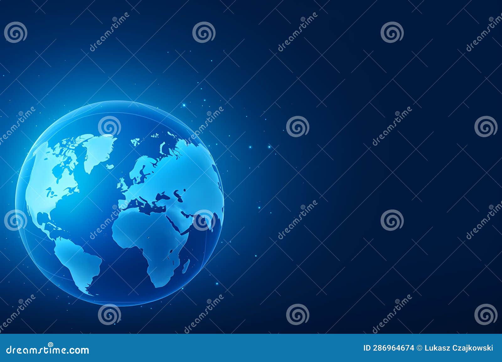 Blue Earth Map Globe Digital Connections Background Generative Ai Stock ...