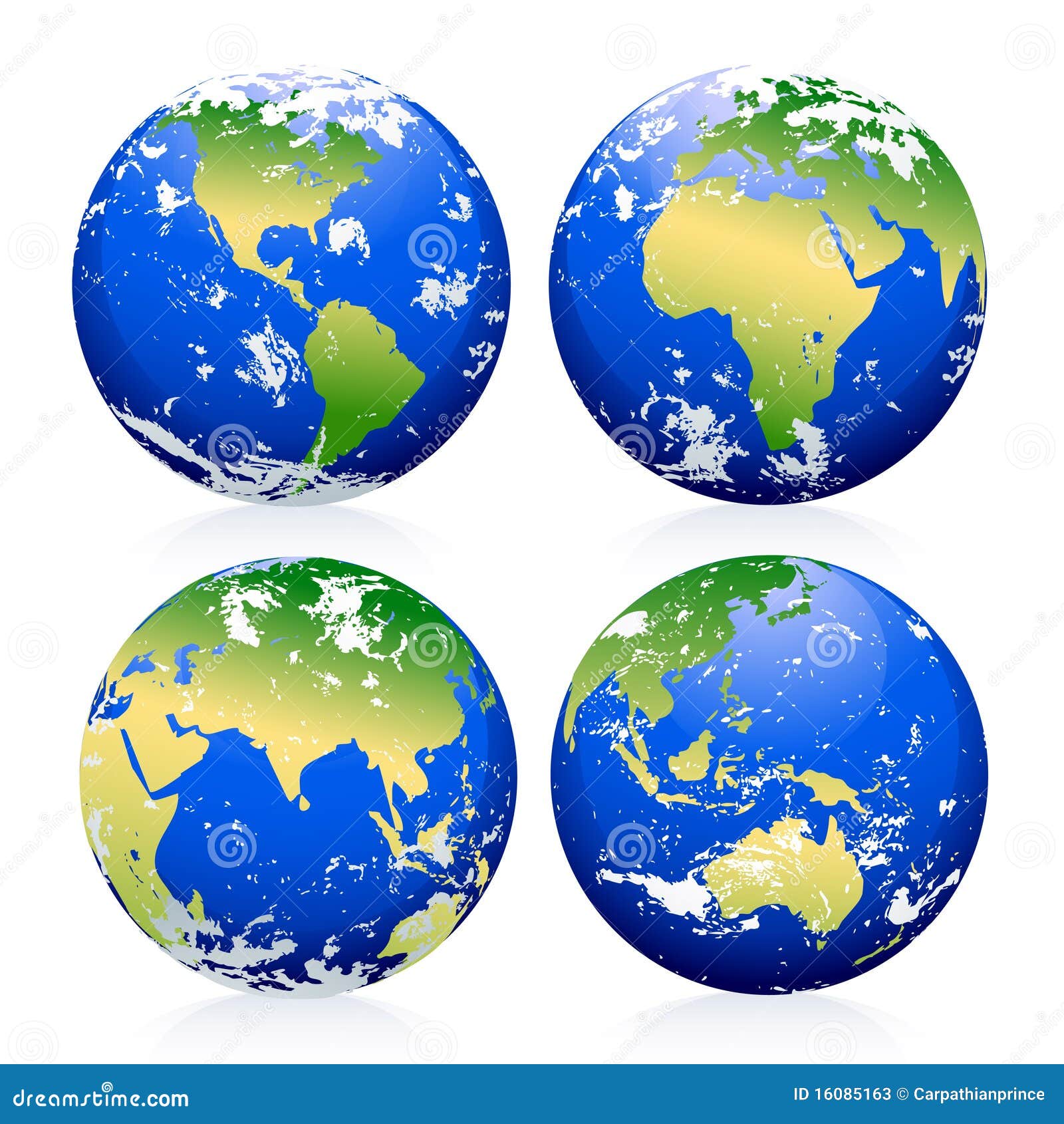 Blue Earth Marbles stock vector. Illustration of north - 16085163