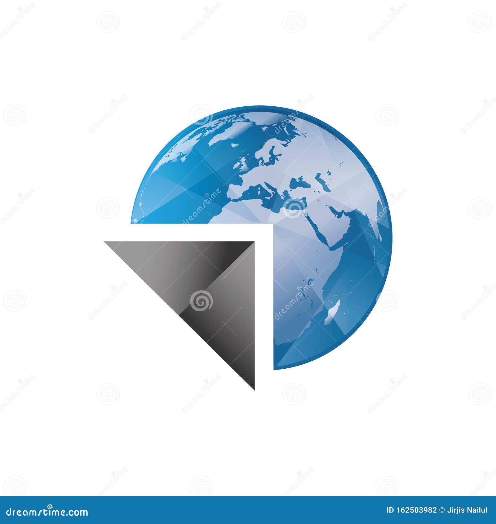 Blue Earth and Silver Arrow Stock Vector - Illustration of internet ...