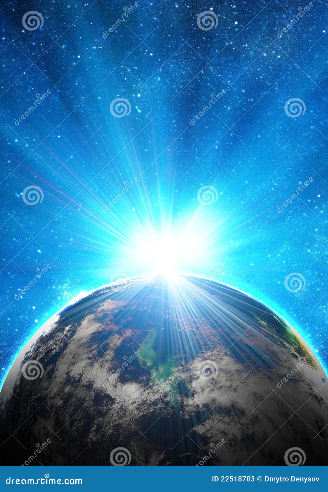 Blue earth in space stock image. Image of black, glow - 22518703