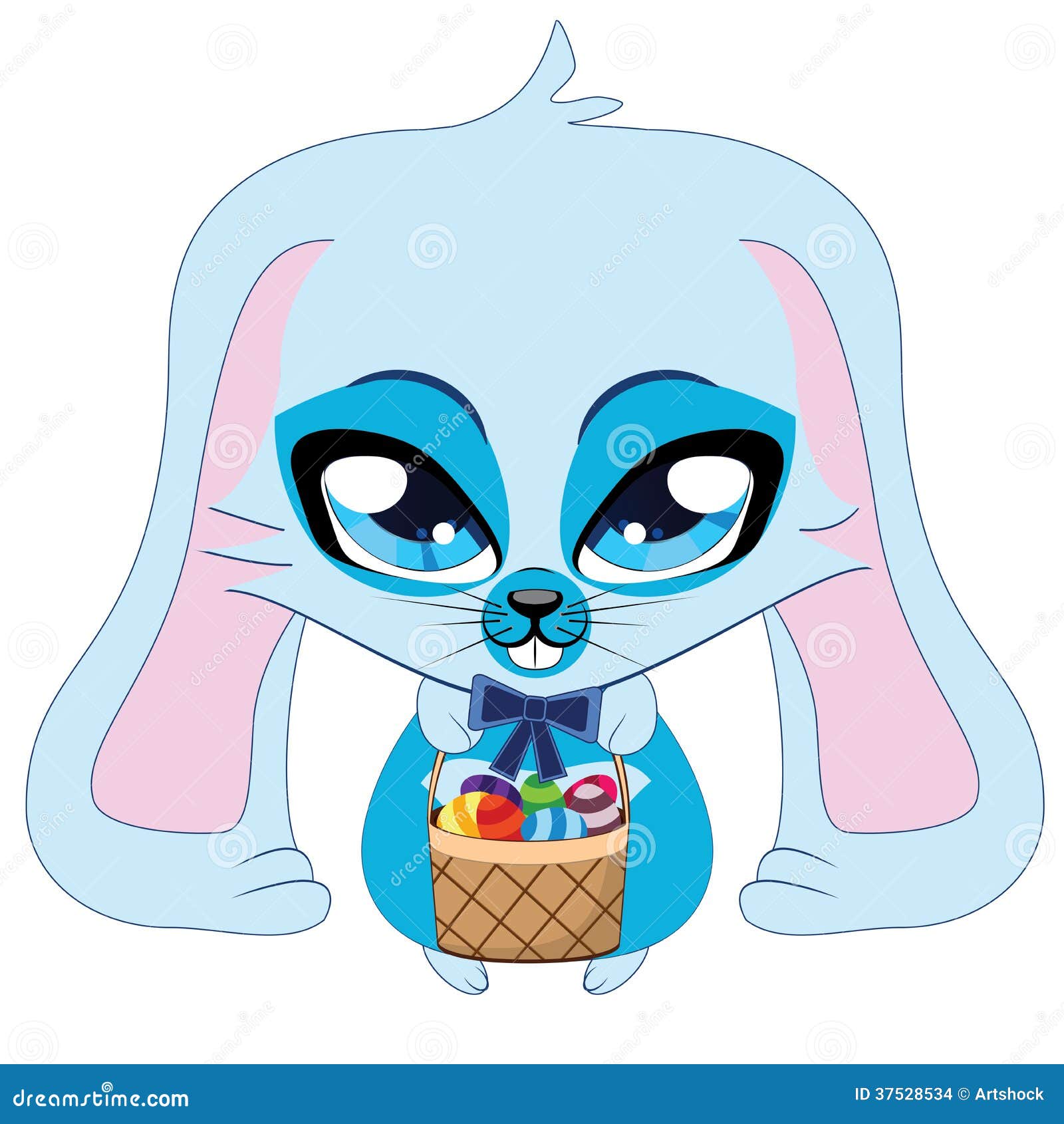 Blue Easter bunny stock illustration. Illustration of religion - 37528534