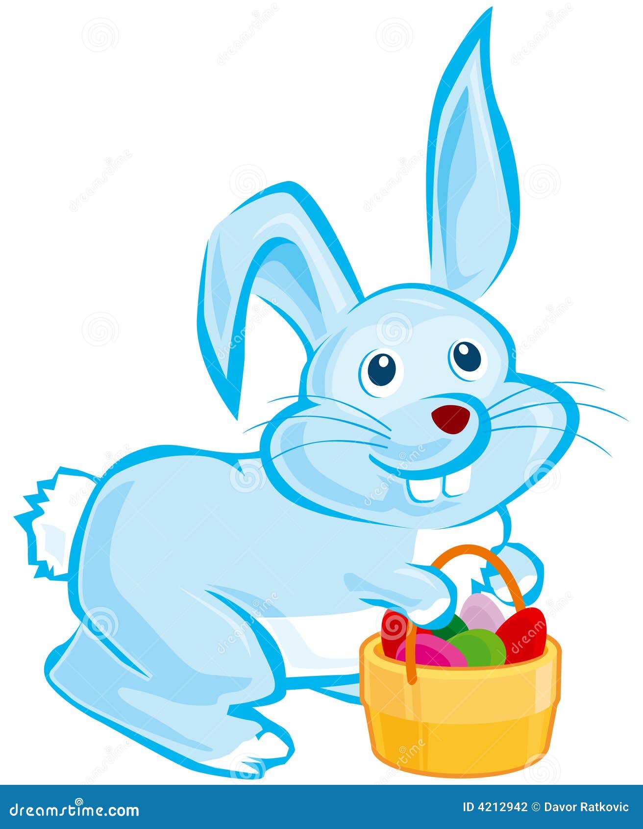 Blue Easter Bunny stock vector. Illustration of color - 4212942