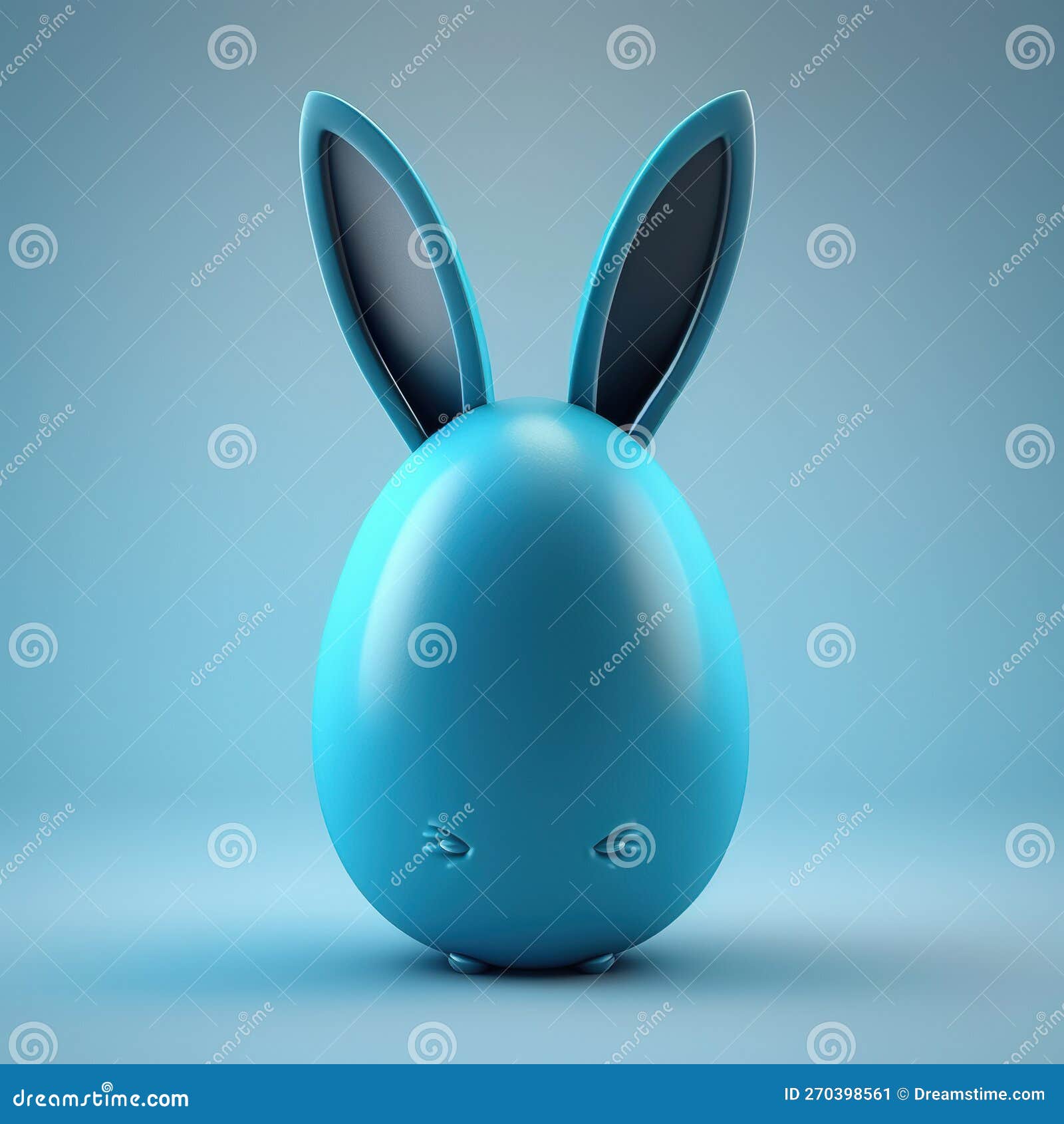 Blue Easter Egg with Bunny Ears. Easter Funny Bunny. Easter Egg ...