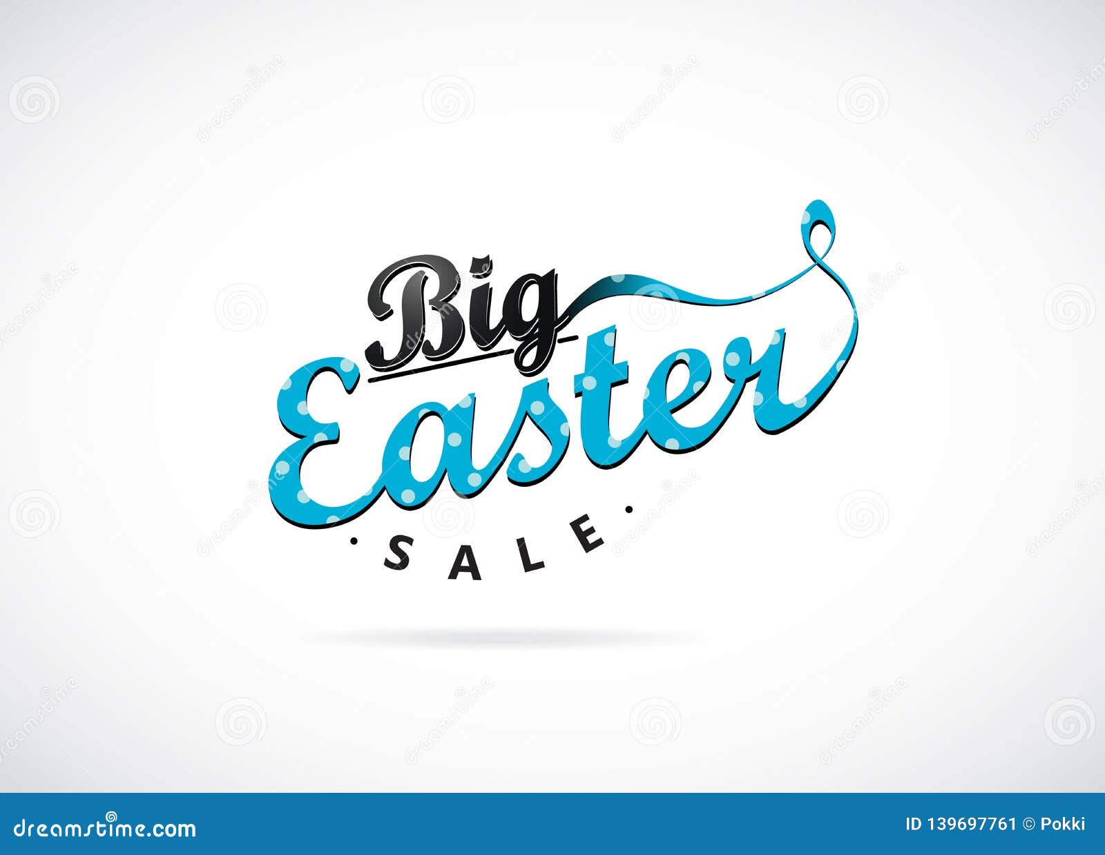 Blue Easter Sale Labels Vector Illustration with Dotted Font Stock ...