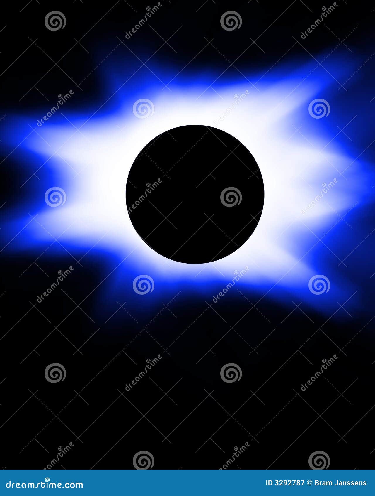 Blue eclipse stock illustration. Illustration of corona - 3292787