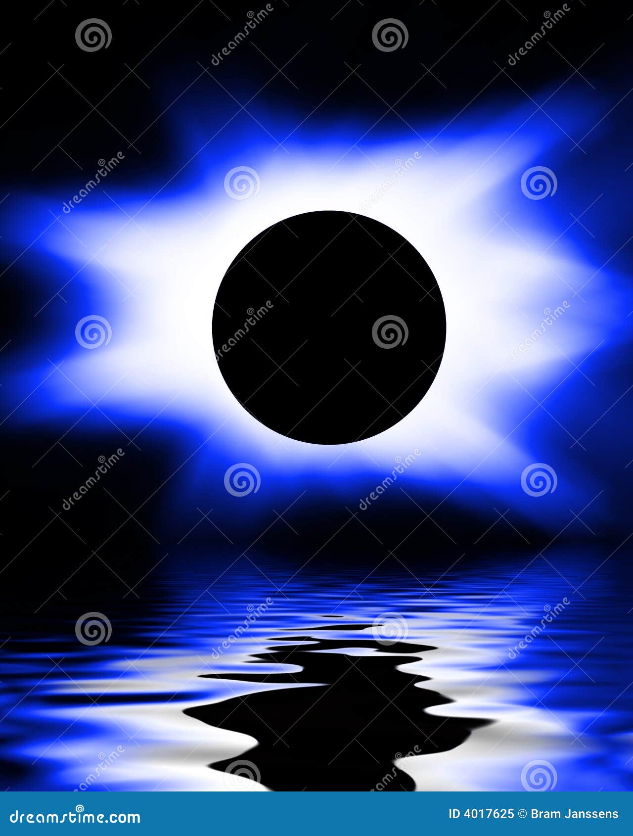 Blue eclipse stock illustration. Illustration of galaxy - 4017625