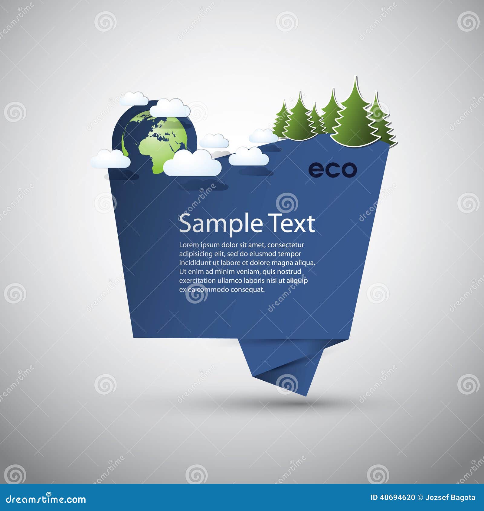Blue Eco Speech Bubble stock vector. Illustration of geometric - 40694620