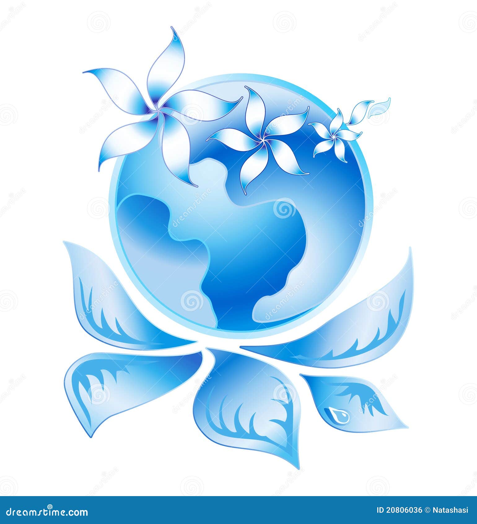 Blue Ecology Logo 2 stock vector. Illustration of flower - 20806036