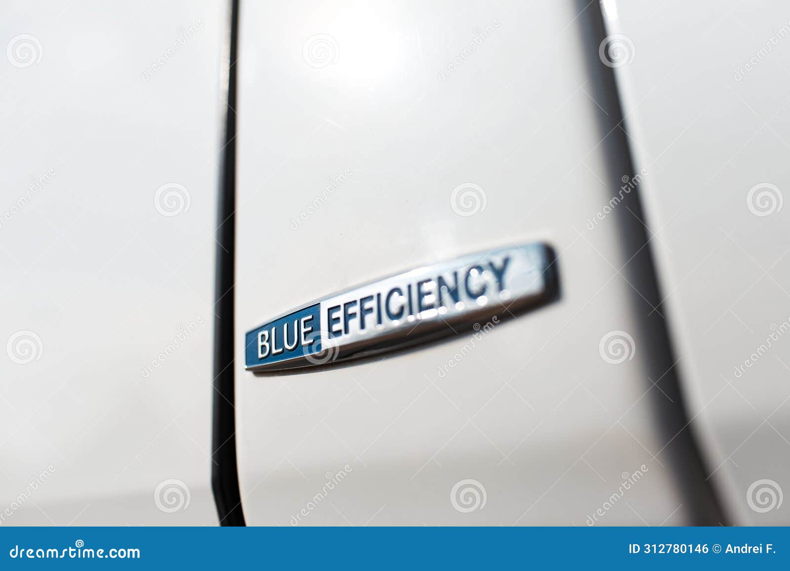 Blue Efficiency Icon on White Car Body Stock Photo - Image of ...