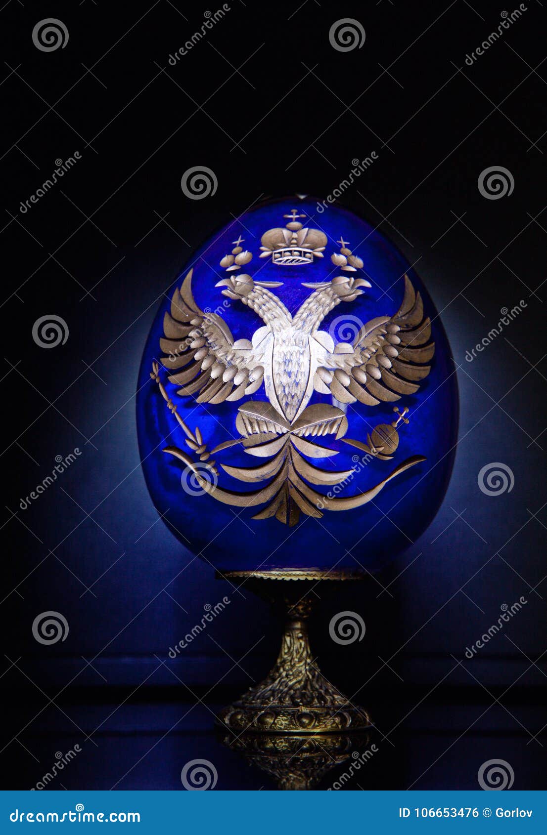 Blue Egg with Russian Eagles Icon Studio Work Stock Photo - Image of ...