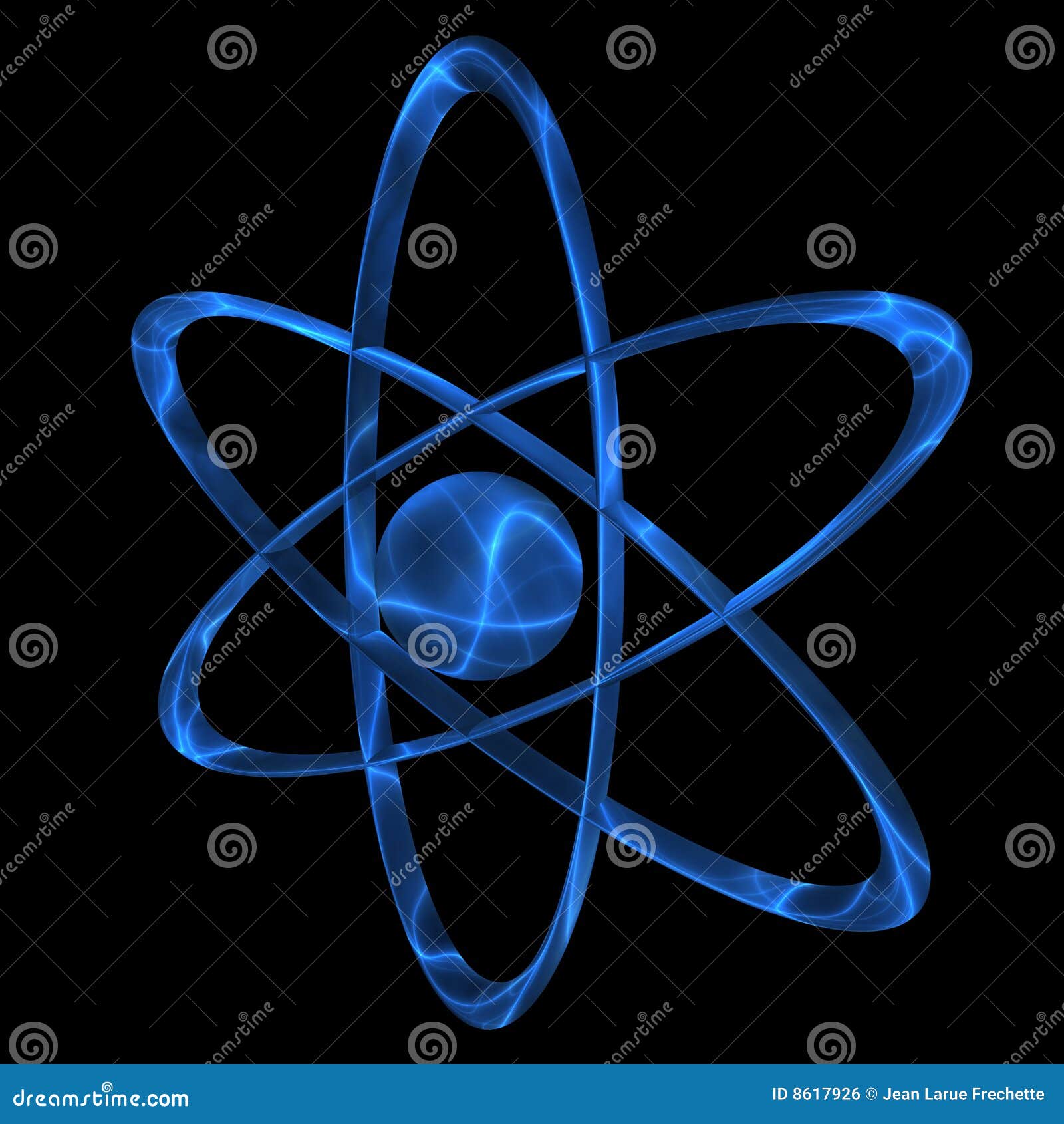 Blue electric atom stock illustration. Illustration of color - 8617926