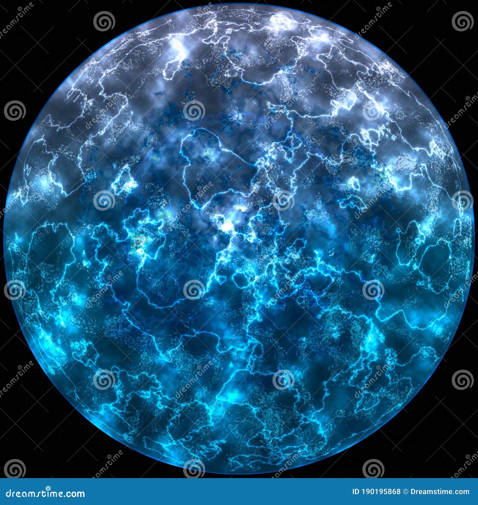 Blue electric ball stock illustration. Illustration of power - 190195868