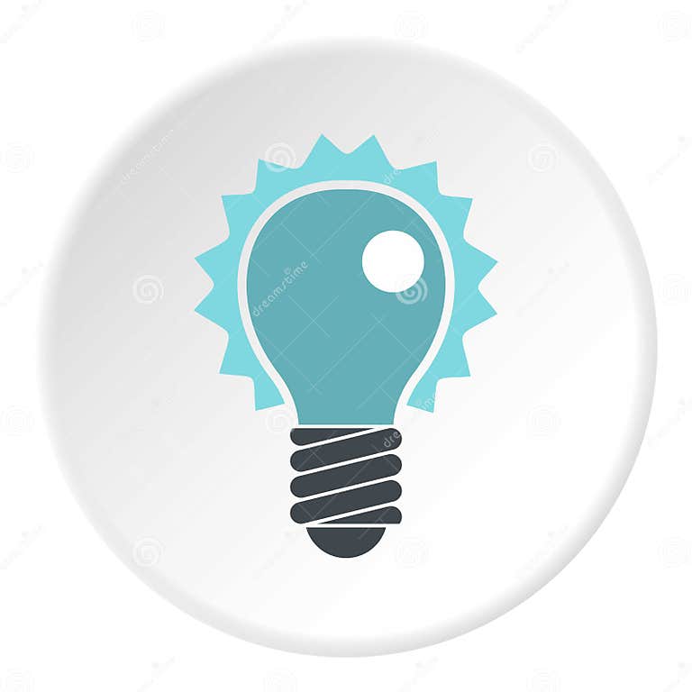 Blue Electric Bulb Icon Circle Stock Vector - Illustration of ...