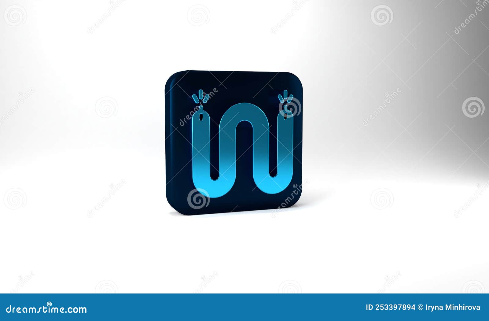 Blue Electric Cable Icon Isolated on Grey Background. Electrical Wire ...