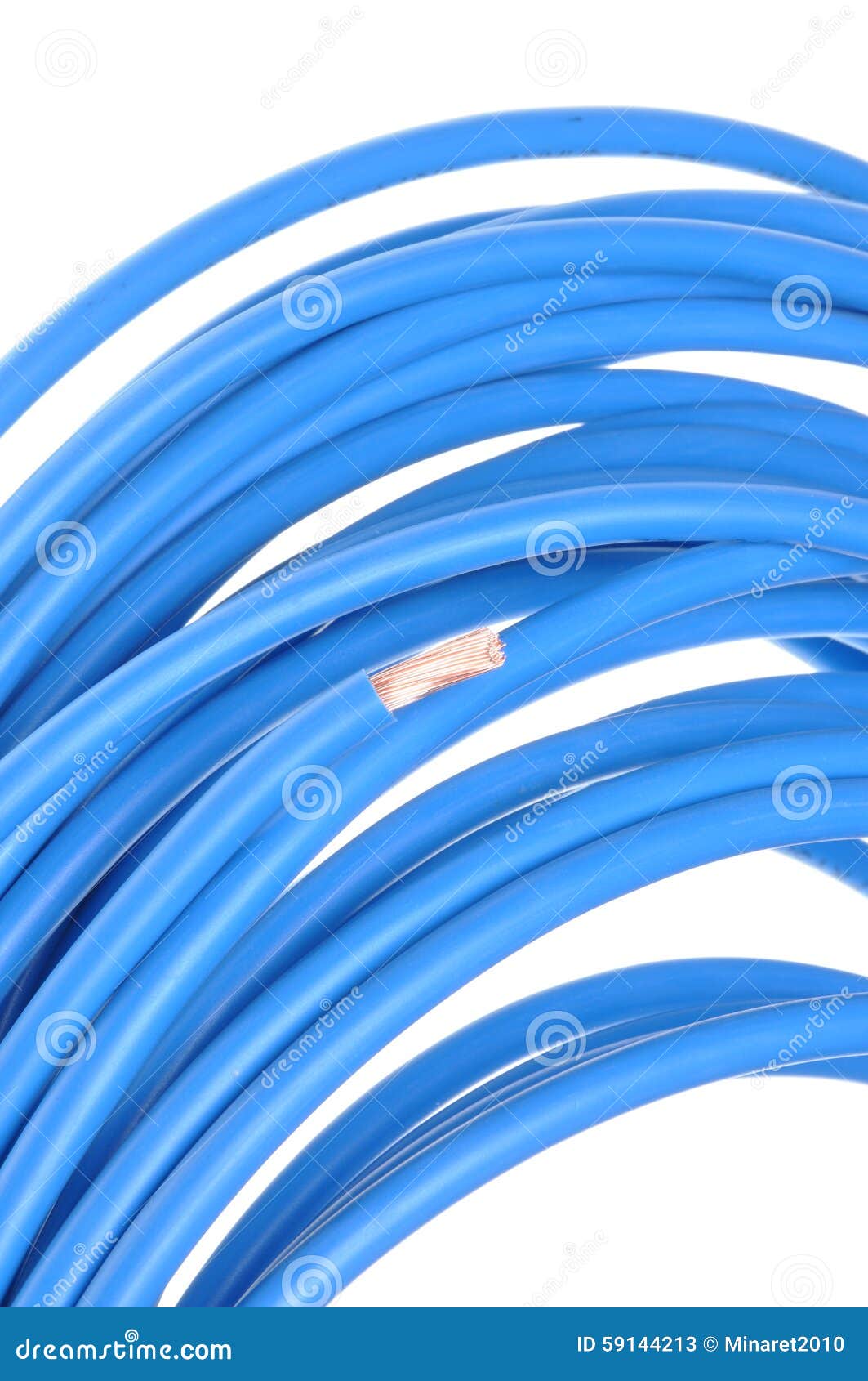 Blue electric cable stock image. Image of electrical - 59144213