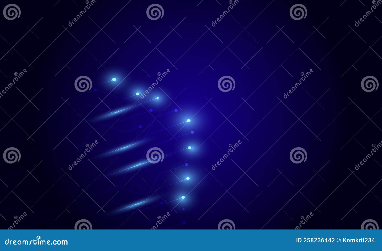 Blue Electric Circuit Technology Networking on Blue Background Stock ...