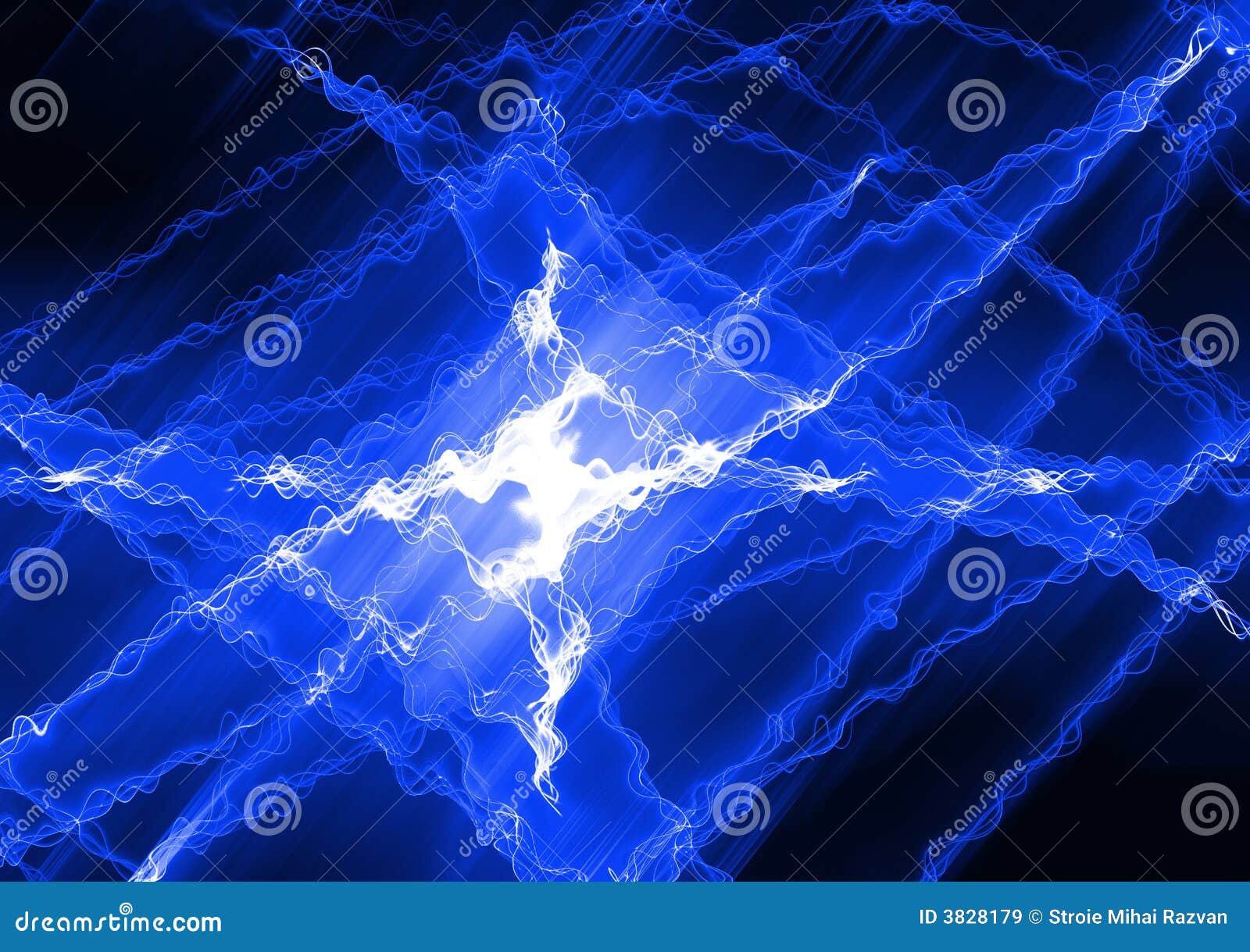 Blue electric fractal stock illustration. Illustration of laser - 3828179