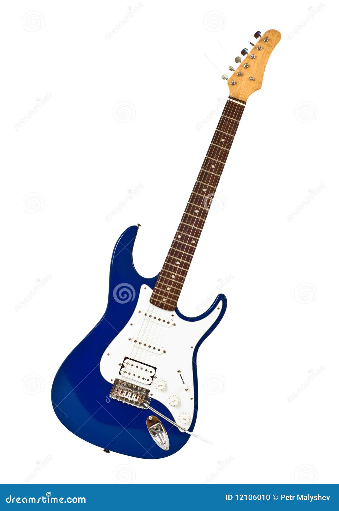Blue electric guitar stock photo. Image of brown, isolate - 12106010