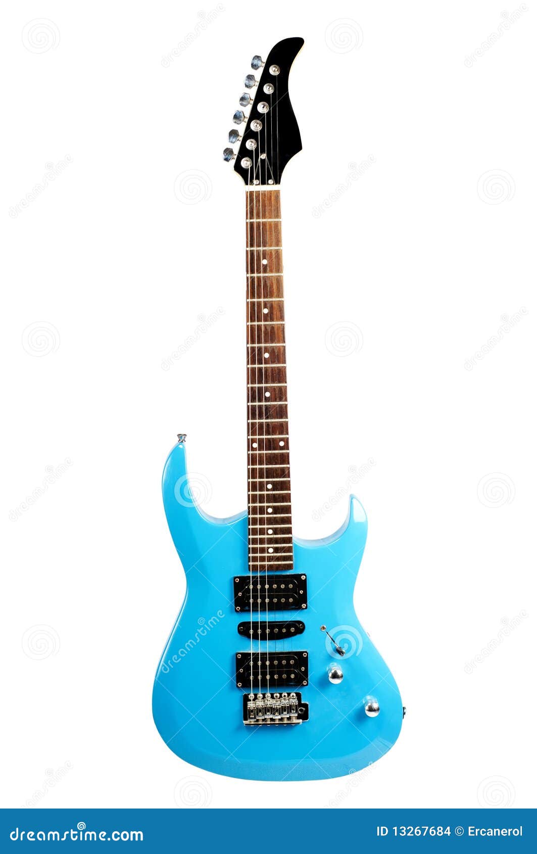 Blue electric guitar stock photo. Image of funk, vertical - 13267684