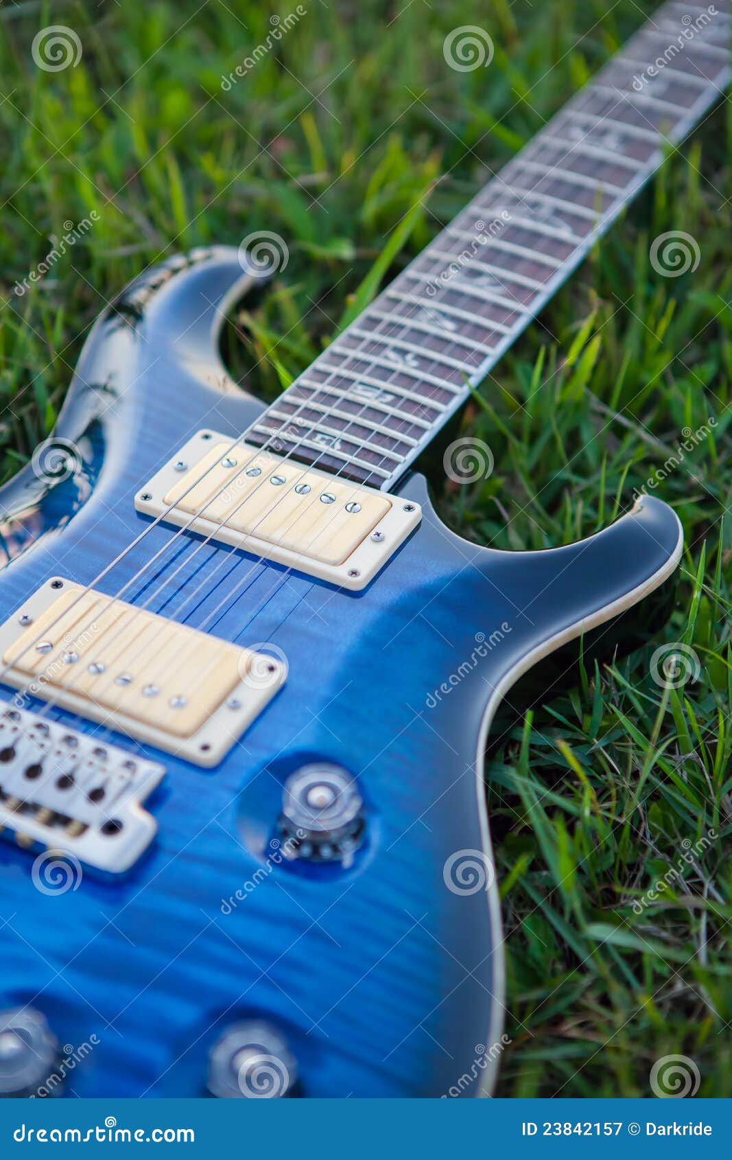 Blue electric guitar stock image. Image of lead, instrument - 23842157