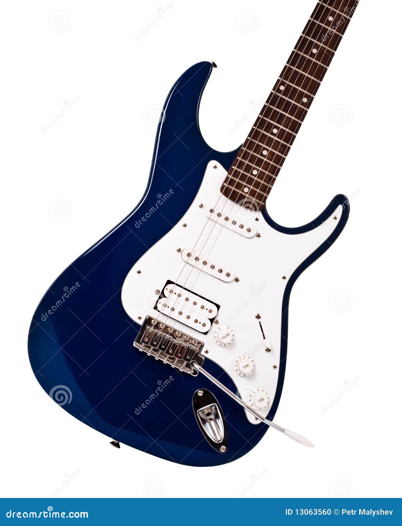 Blue Electric Guitar Closeup Stock Photo - Image of musical, blue: 13063560