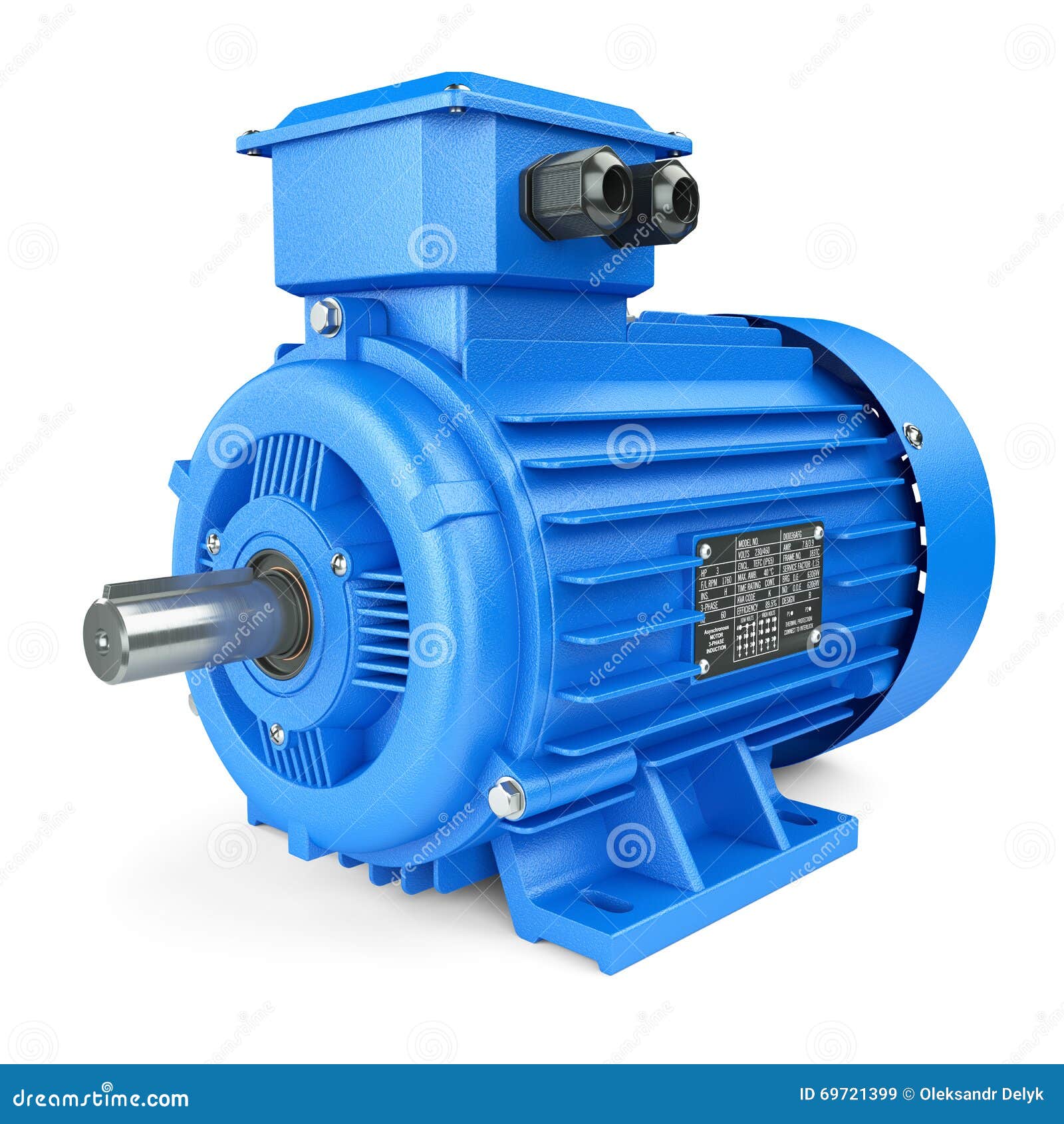 Blue Electric Industrial Motor Stock Illustration - Illustration of ...