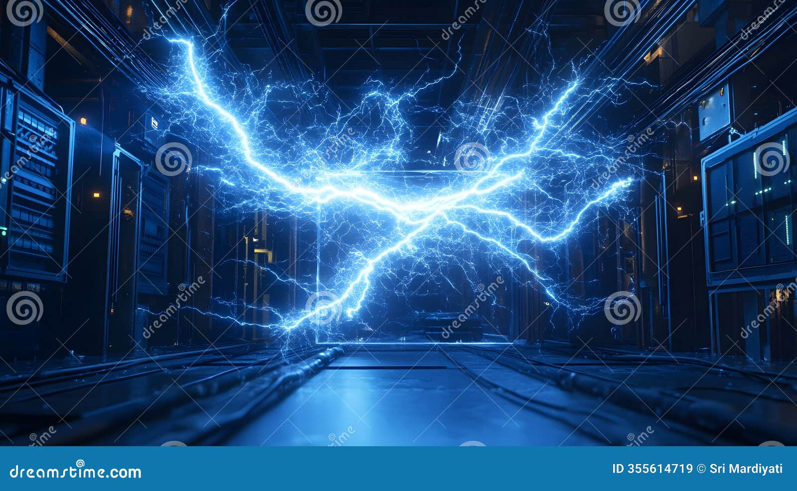 Blue Electric Lighting, Abstract Electrical Background Stock ...