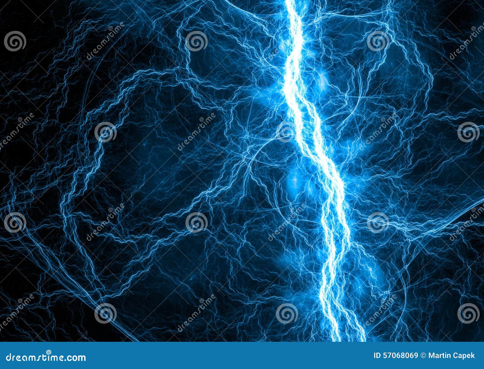 Blue electric lightning stock illustration. Illustration of electricity ...