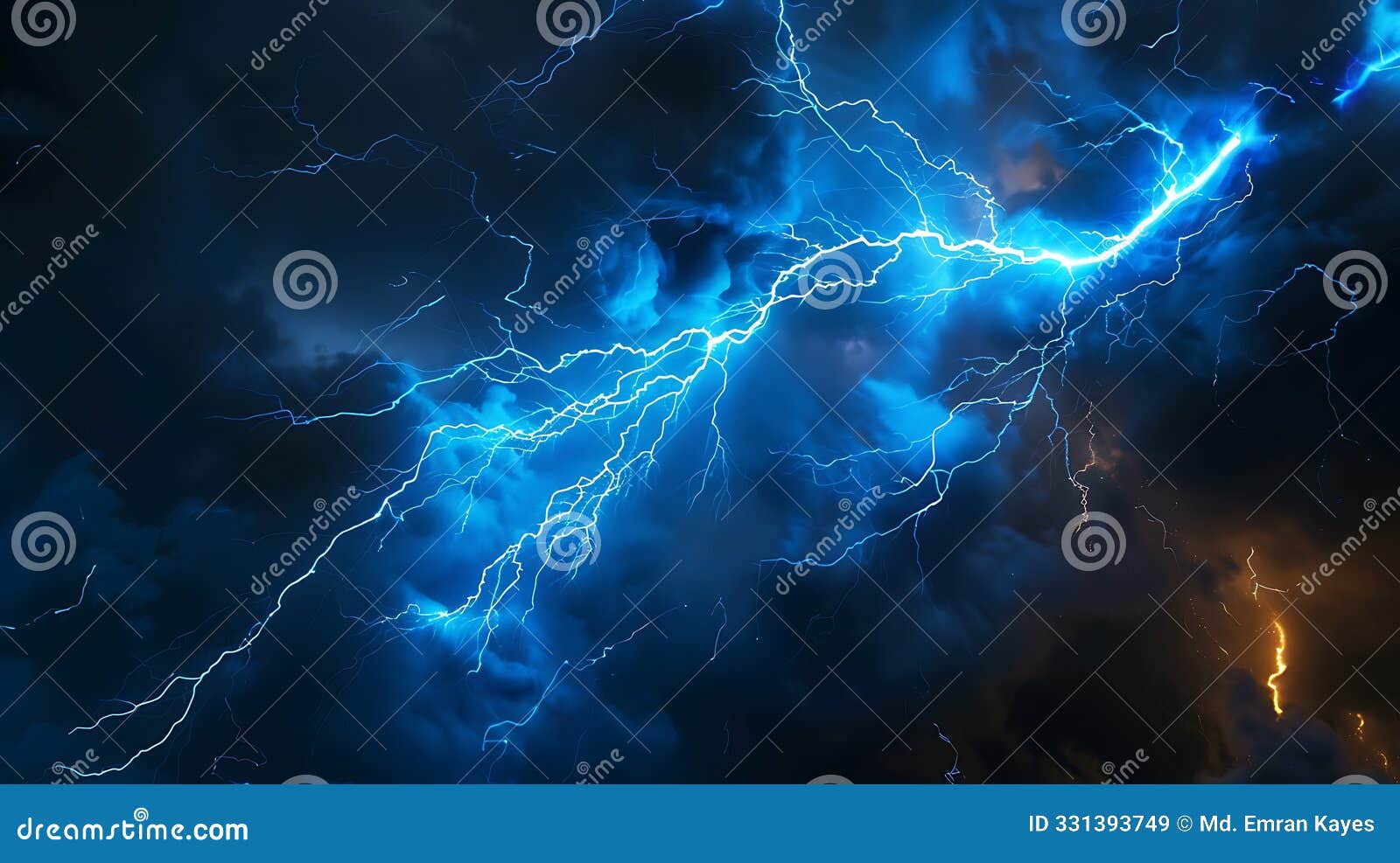 Blue Electric or Magic Thunderbolt Energy Flash. a Powerful Electrical ...