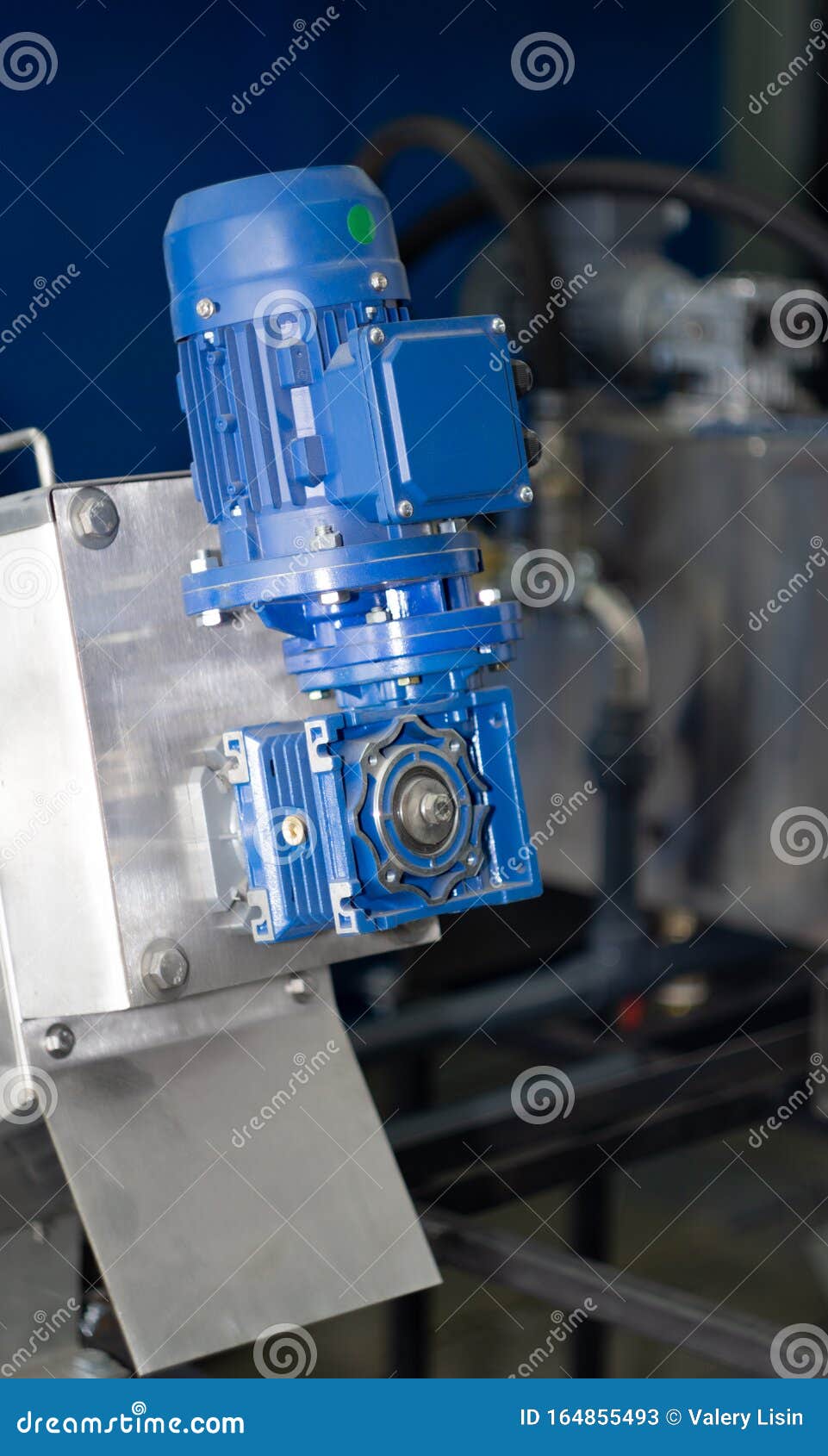 Blue Electric Motor with Gear Stock Image - Image of electric ...