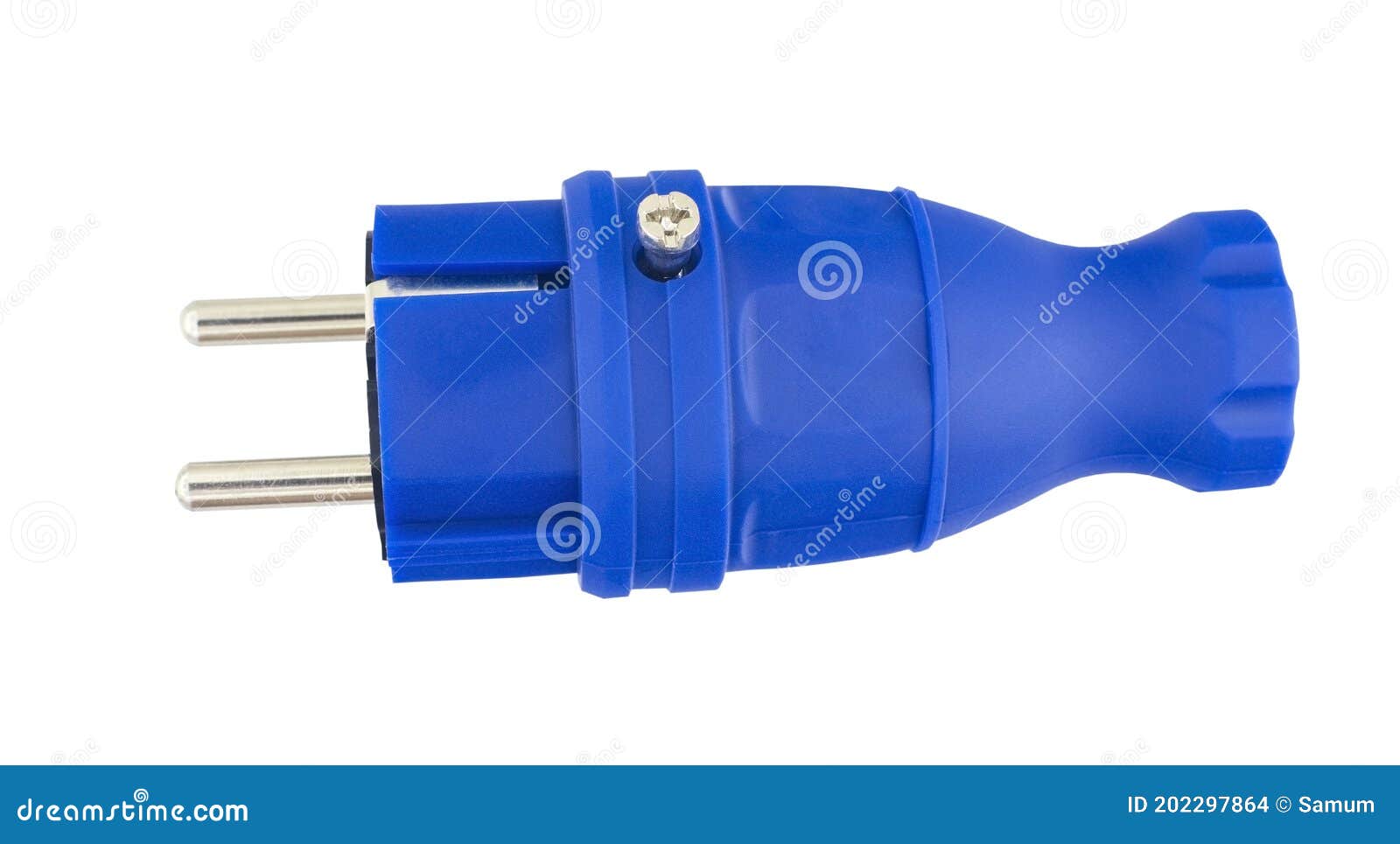 Blue Electric Plug on White Stock Photo - Image of electricity ...