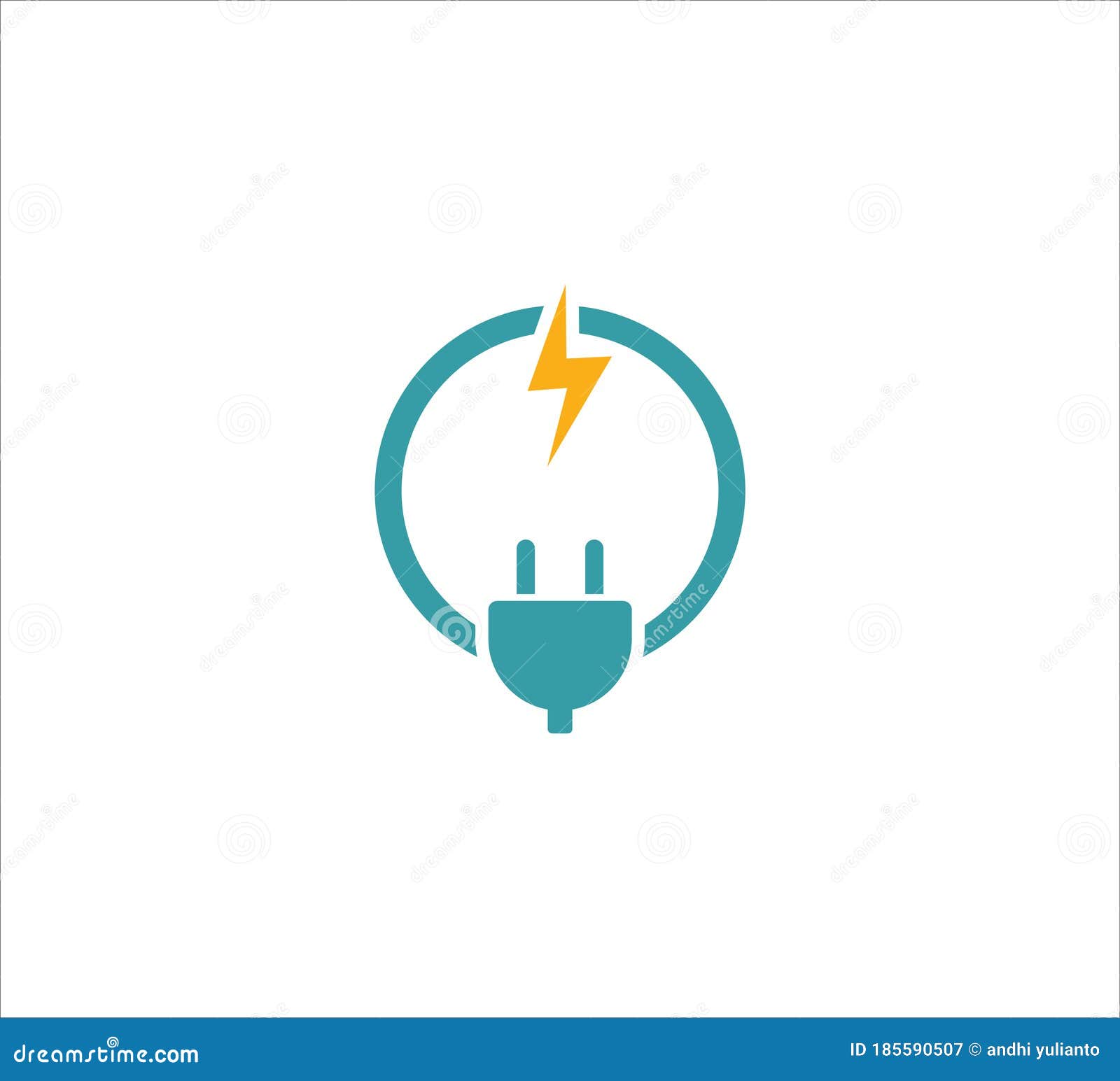 Blue Electric Plugin Inside Circle Vector Icon Logo Design for High ...