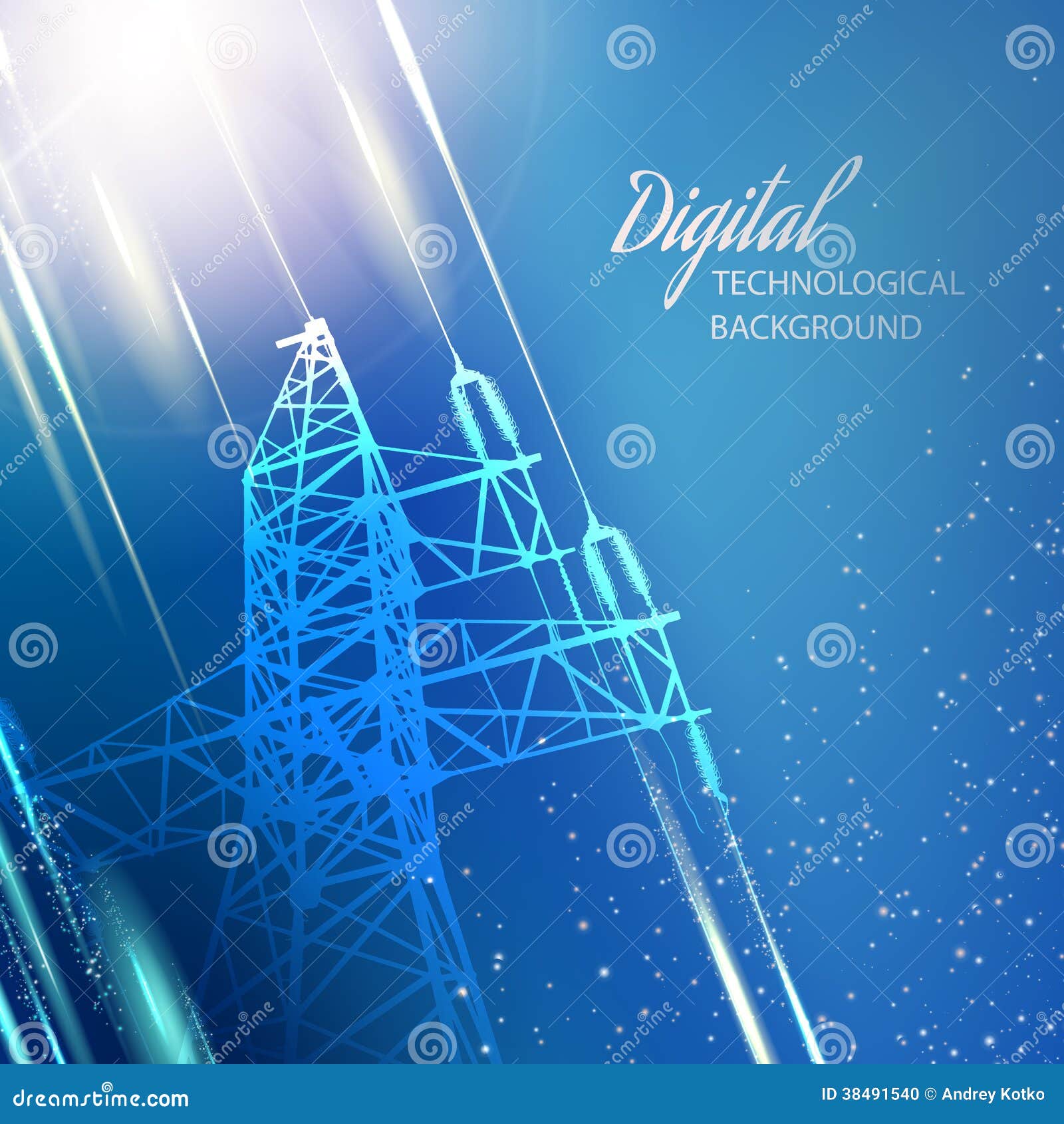 Power Transmission Tower High Voltage Pylon Wireframe Cartoon Vector ...