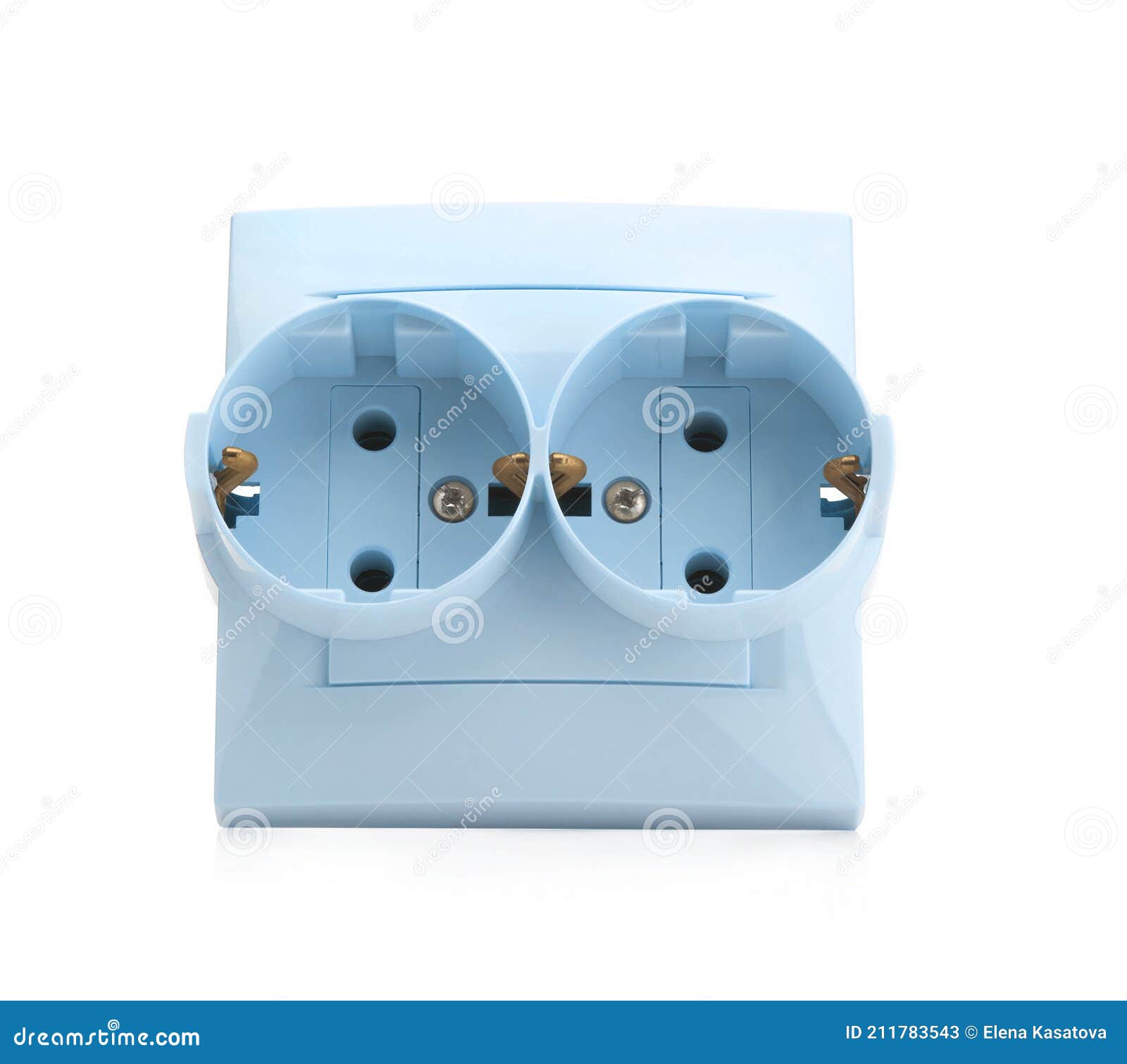 Blue Electric Socket on a White Background Stock Image - Image of ...