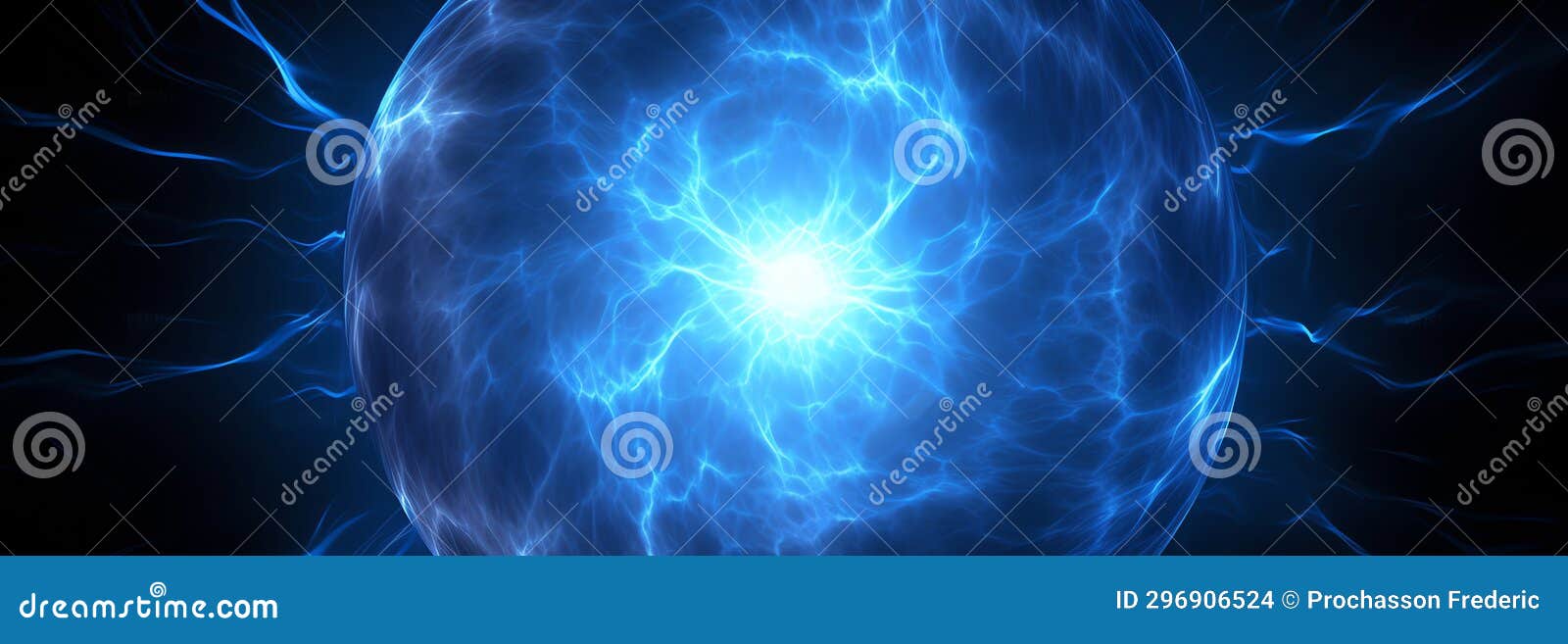 Blue Electric Sphere, AI Generated Stock Photo - Image of magnetic ...