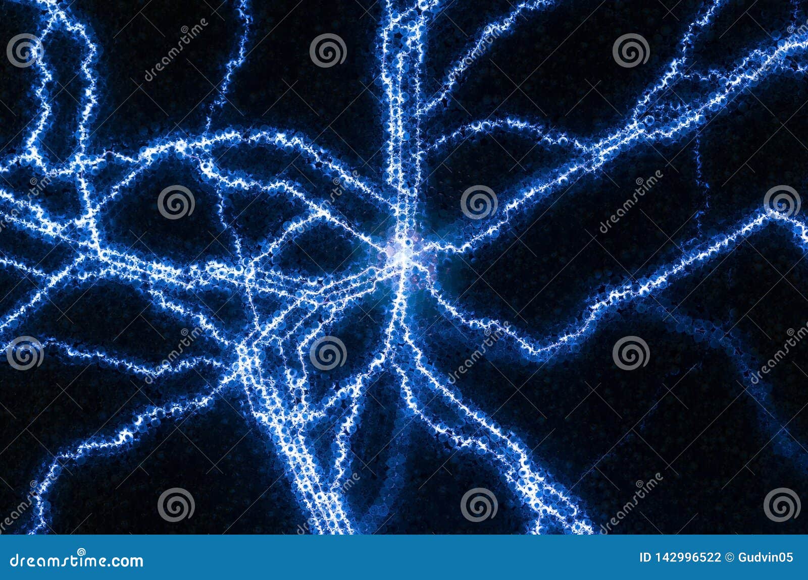 Blue Electrical Lightning. Abstract Plasma Background. Stock ...