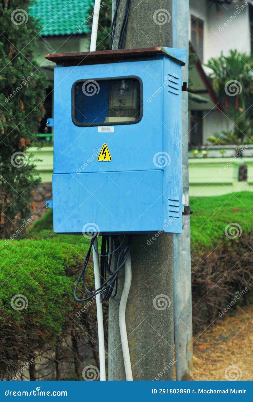 Blue Electrical Panel Box stock photo. Image of wheel - 291802890